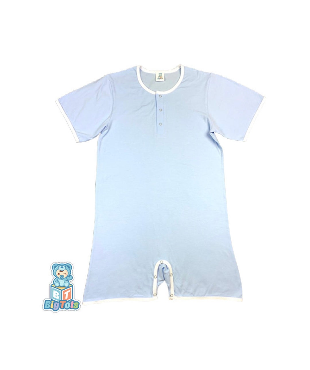ABDL Blue Snap Crotch Romper Adult Baby Ddlg Big Tots - Etsy