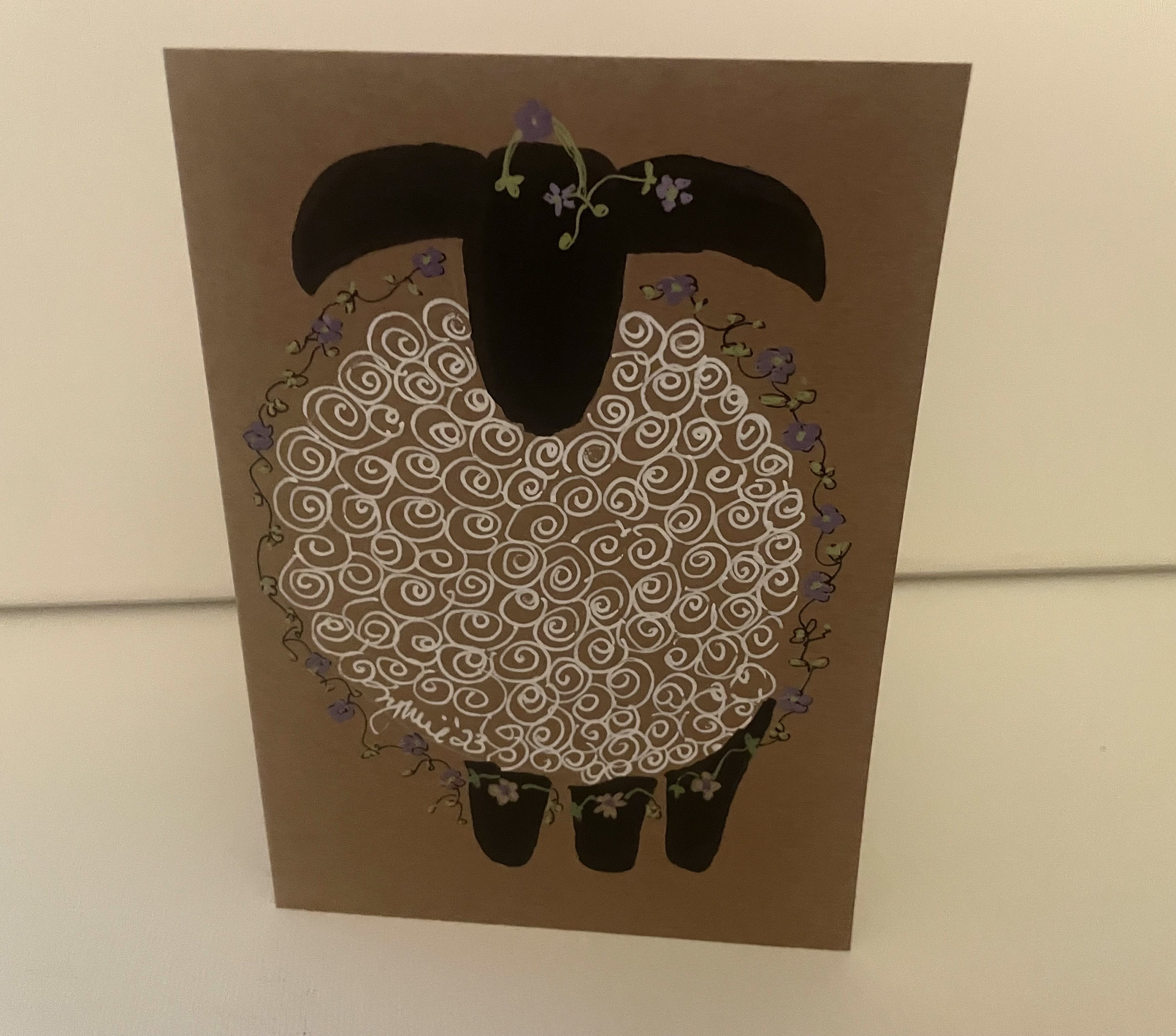 Hand Drawn Sheep Greeting Card Set: Spring Floral Wreath - Etsy