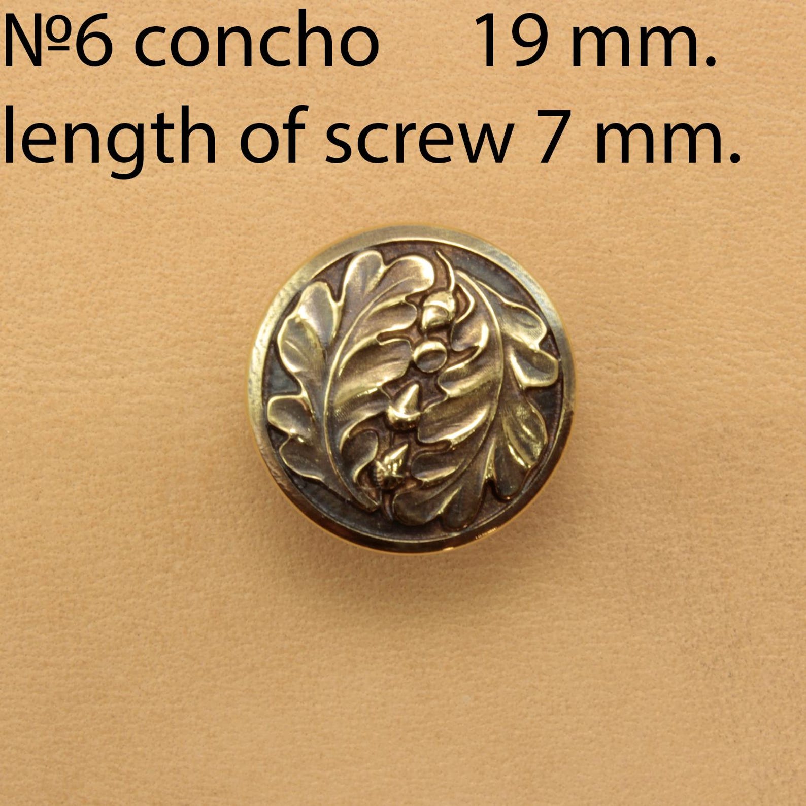 Concho Belt DIY Leatherworking Concho Oak Leaf. 19 Mm. #concho-6 - Etsy