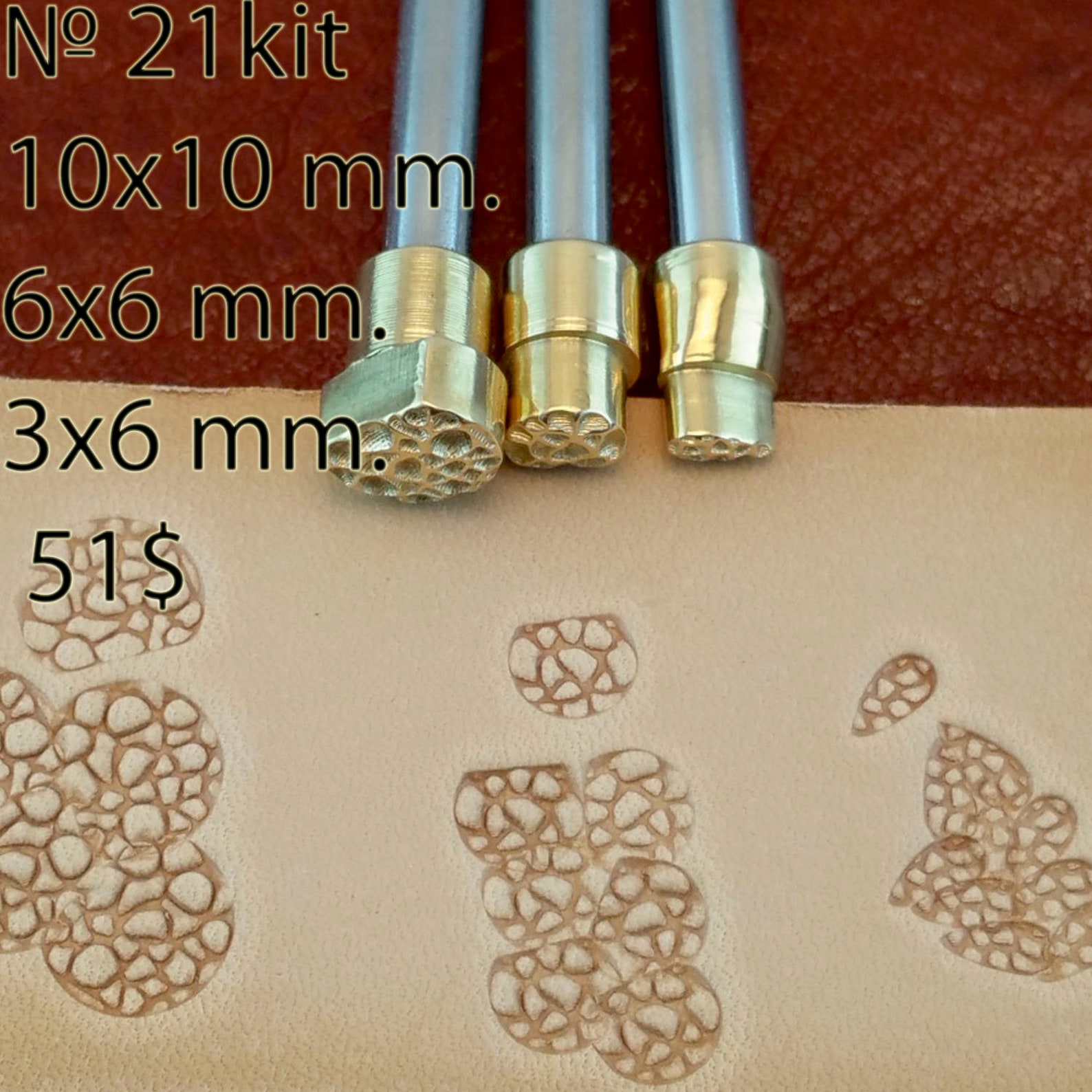 Tools for Leather Crafts. Stamp 21 Kit 3 Pieces - Etsy