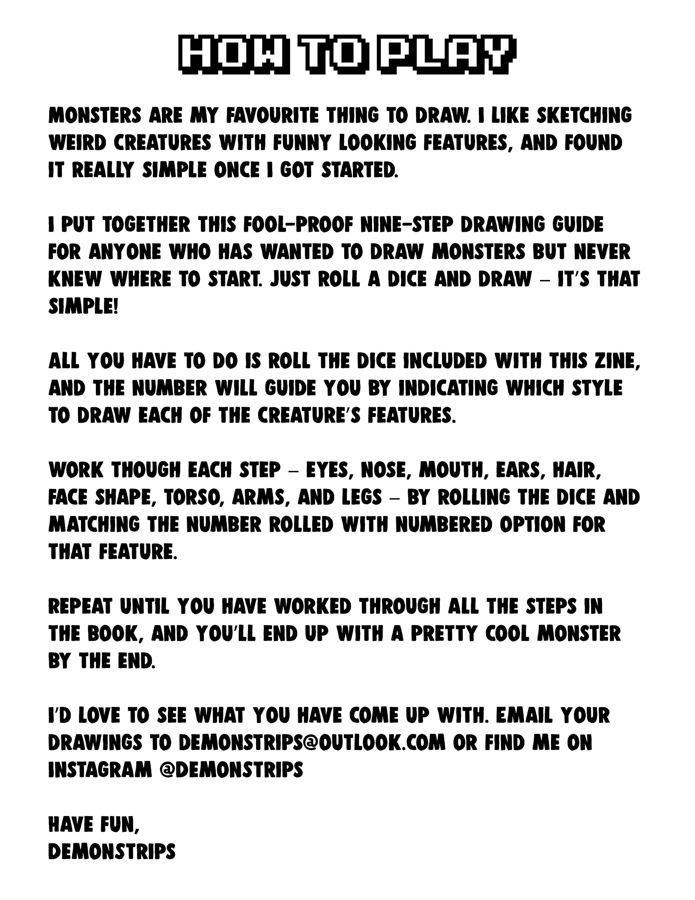 Let's Draw Monsters: Drawing How-to Guide - Demonstrips - Etsy