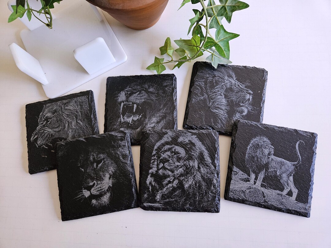 Lion Slate Coasters: King of Beasts Collection, Set of 6 - Etsy