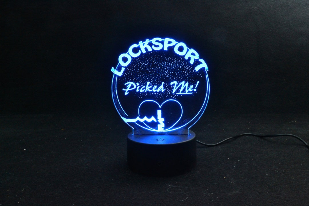 Locksport Edge Lit Tabletop Sign Round Multicolored RGB LED Edgelit ...