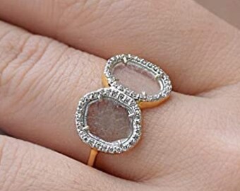 Diamond Slice Ring - Etsy