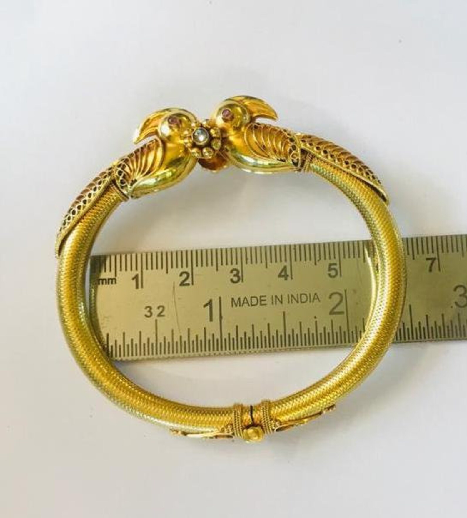 Parrot Design 18k Gold Bangle With Ruby Gemstone in 18k Yellow | Etsy