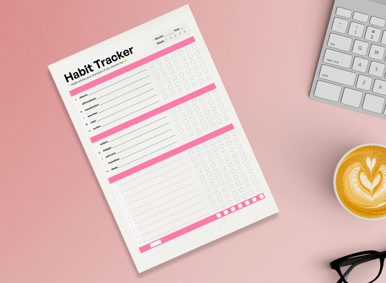 Printable Weekly Habit Tracker | Digital Goal Planner | Productivity ...