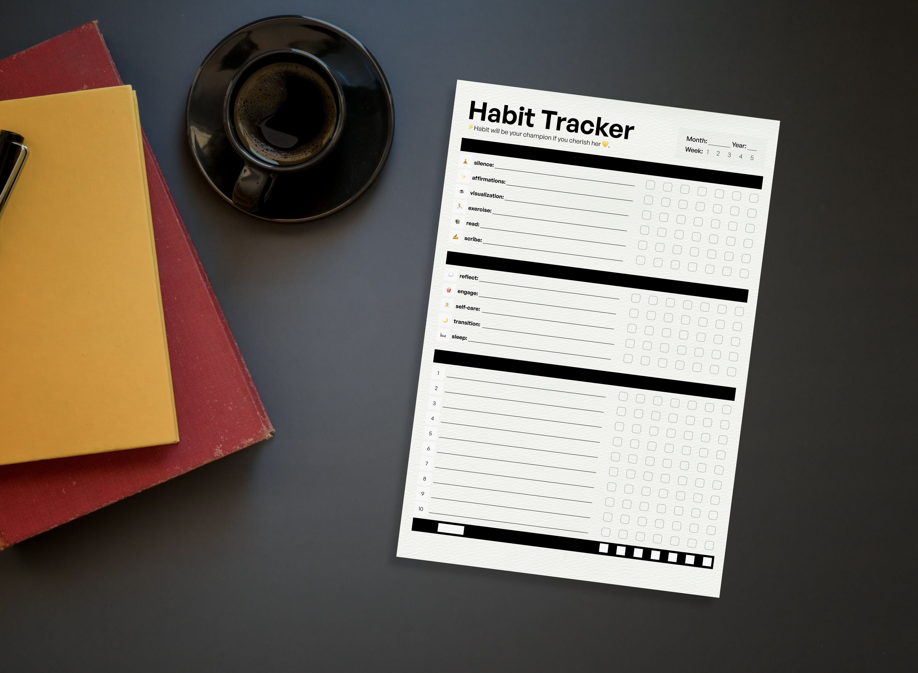 Printable Weekly Habit Tracker | Digital Goal Planner | Productivity ...