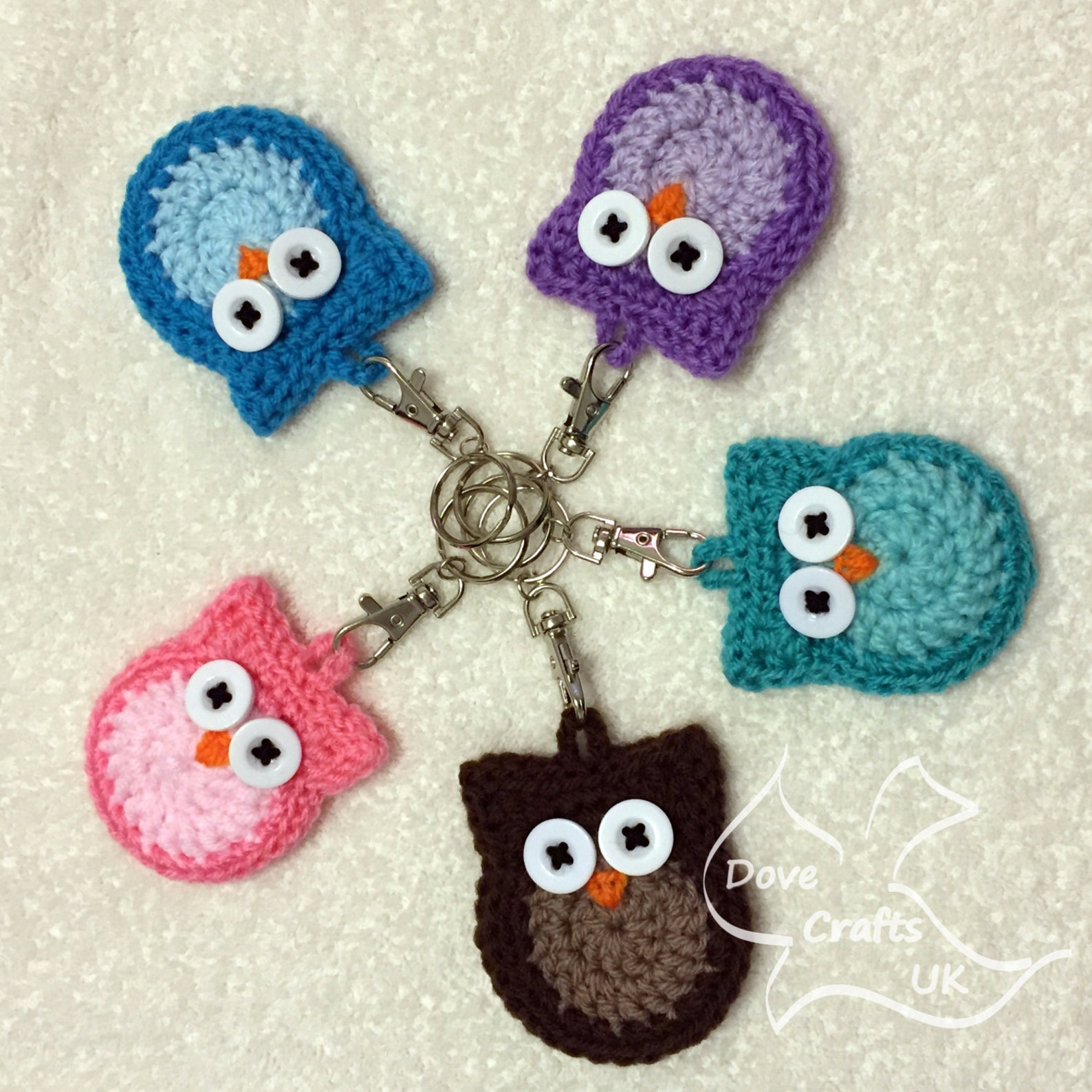 Owl Key Ring / Key Chain CROCHET PDF PATTERN (keyring, Keychain or ...