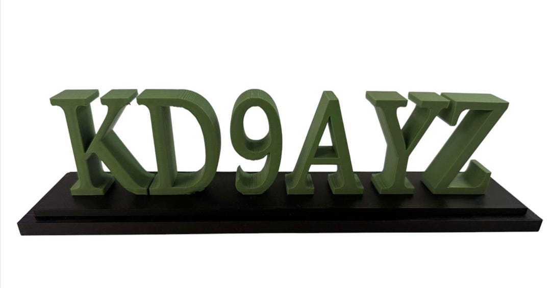 3D Printed Call Sign Plaque/stand - Etsy