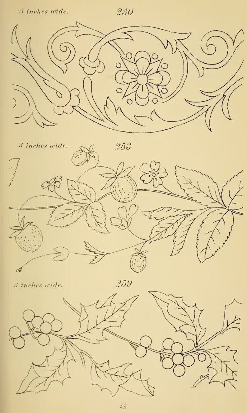 Rare Book 220 Vintage Embroidery Patterns Published 1880: - Etsy