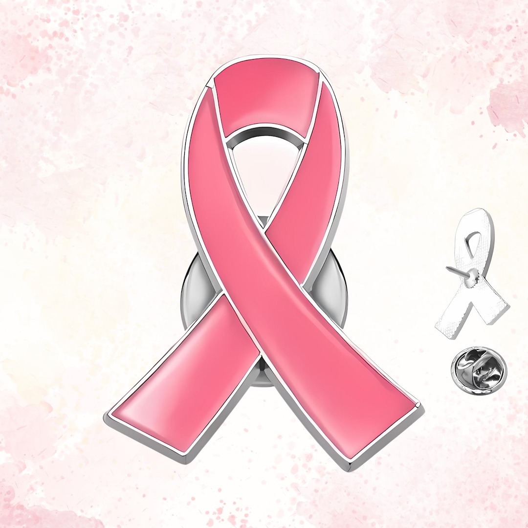 Pink Ribbon Lapel Pin: Official Breast Cancer Awareness Support W/ 10 ...