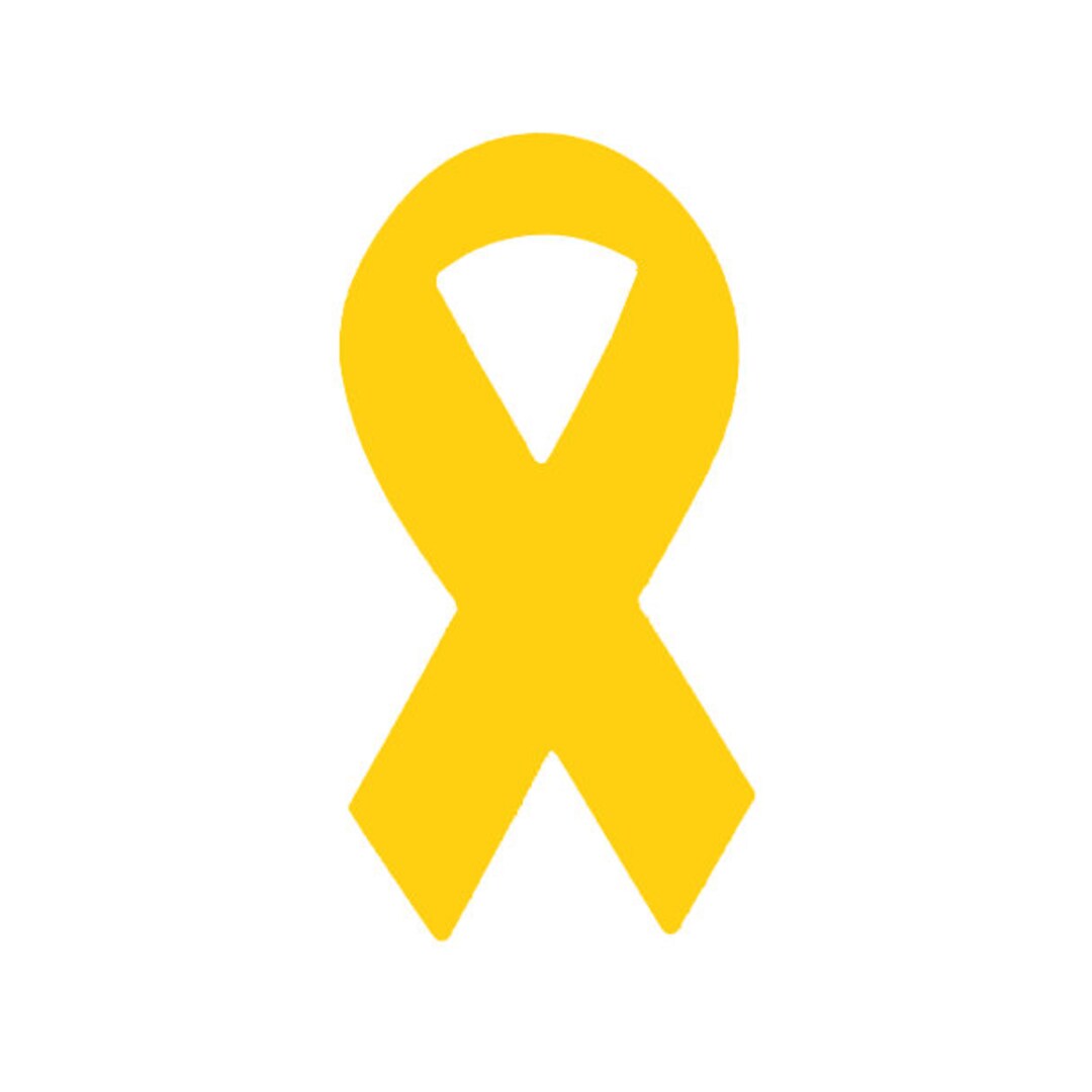 Large Gold Ribbon Stickers 3 Tall Support Childhood Cancer Awareness - Etsy