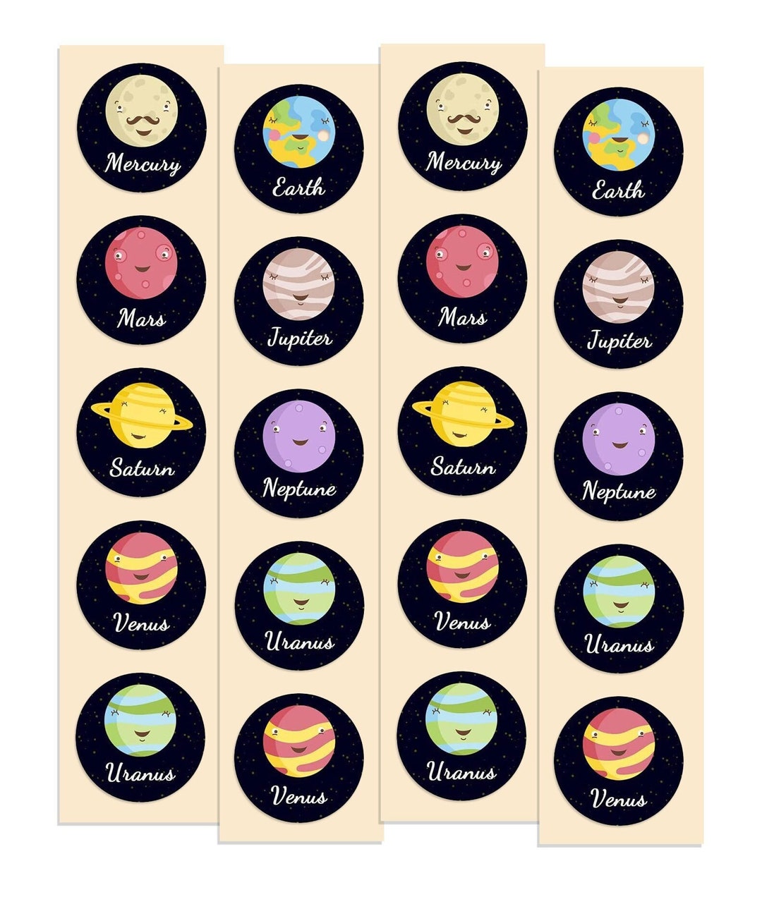 Solar System Planets Stickers | 1.5" Round | Encouragement Stickers ...