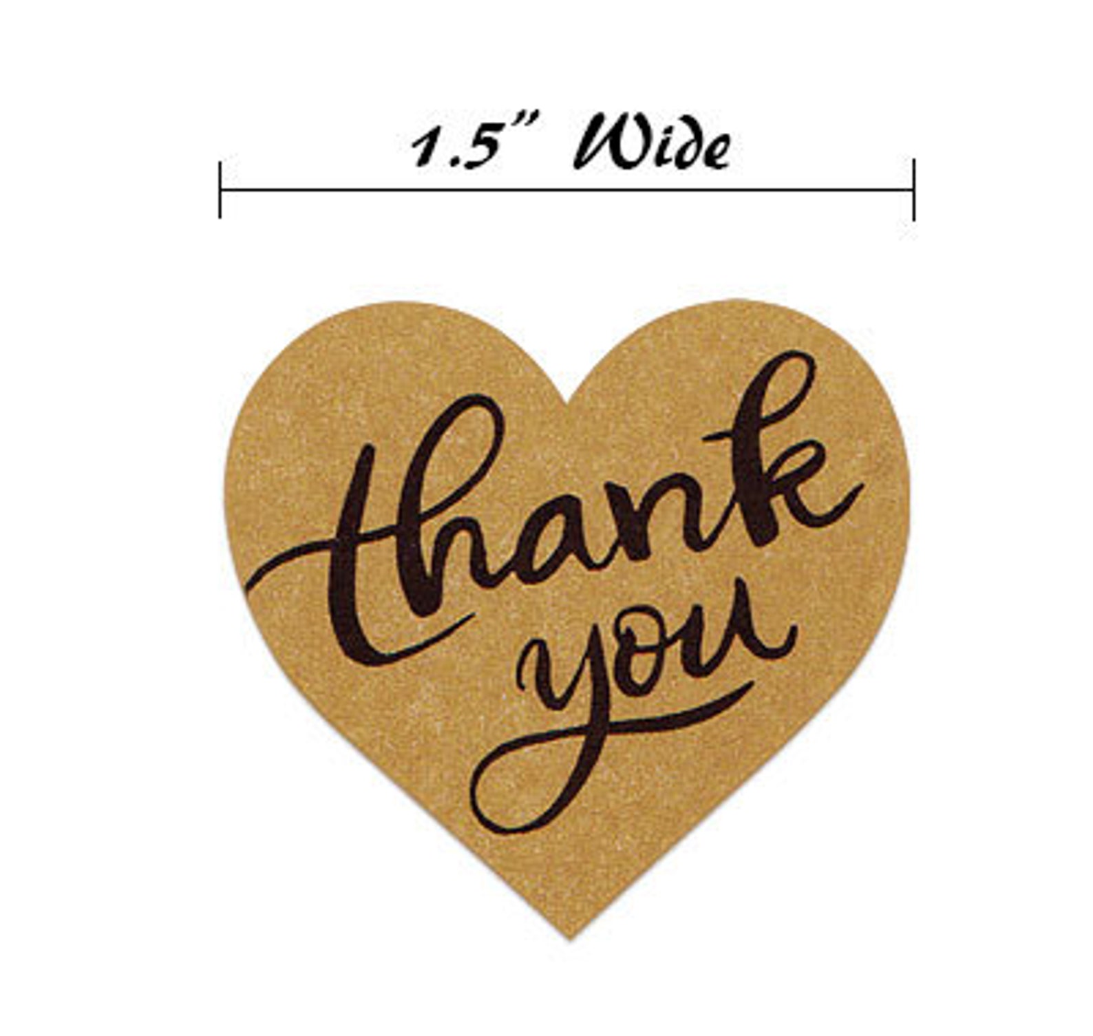 Thank You Heart Stickers 1.5 Inch Perfect for Wedding, Anniversary ...