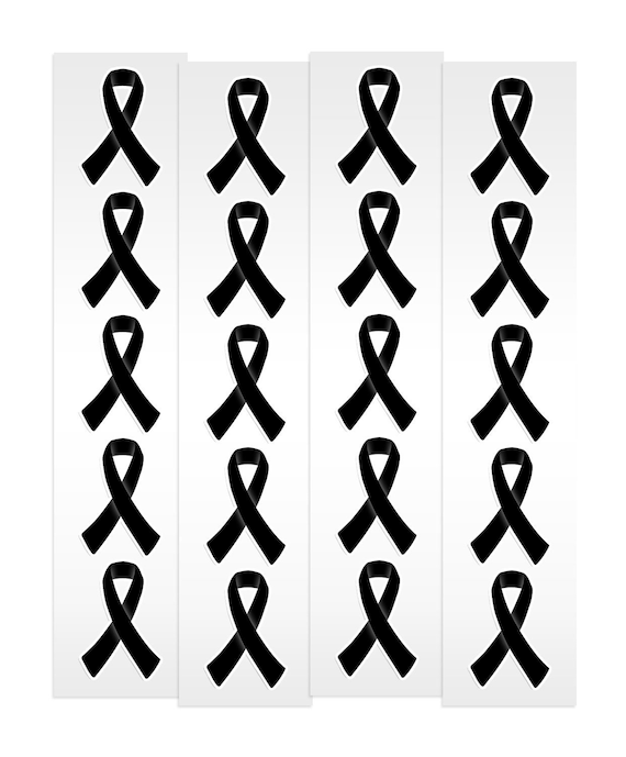 Black Ribbon Stickers Support the Cause With a Black Ribbon | Etsy