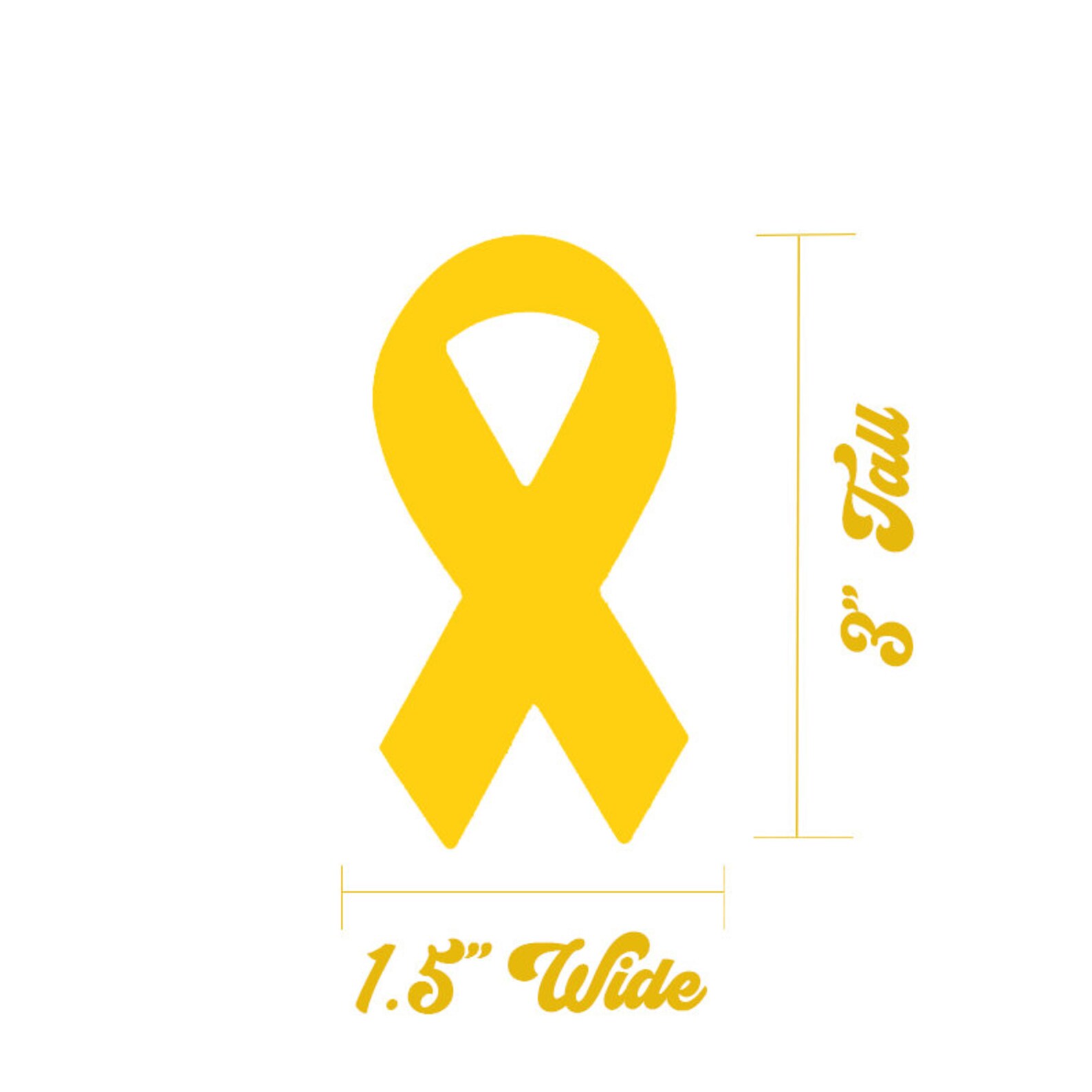 Large Gold Ribbon Stickers 3 Tall Support Childhood - Etsy