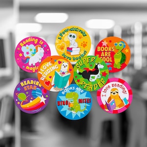Reading Stickers for Students 1.5" Encouragement Stickers Pack Reader ...