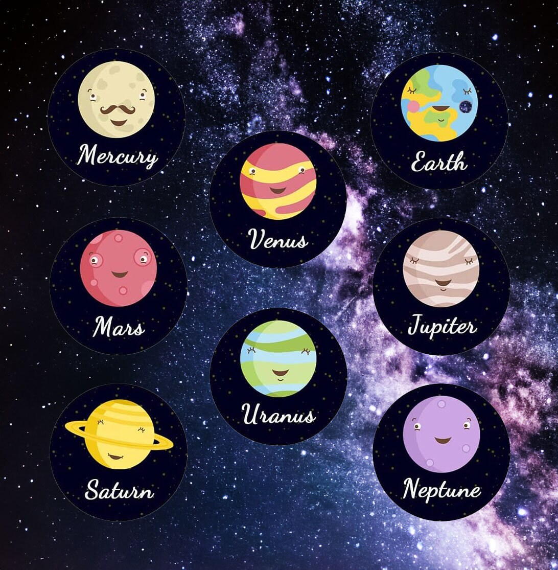 Solar System Planets Stickers | 1.5" Round | Encouragement Stickers ...