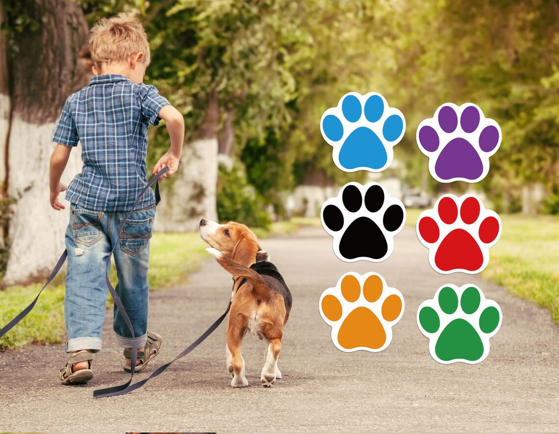 Dog Paw Print Stickers 1.5 Wide Doggy Foot Print - Etsy