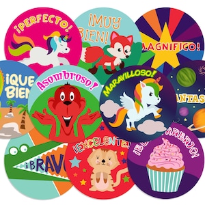 Spanish Reward Stickers 1.5 Espanol Encouragement - Etsy