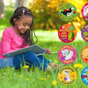 Reading Stickers for Students 1" Encouragement Stickers Pack Reader ...