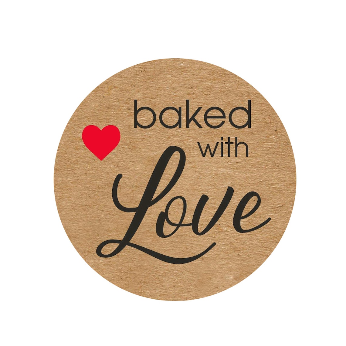 Baked With Love Stickers 50 Pack 1.5 Inch Round - Etsy