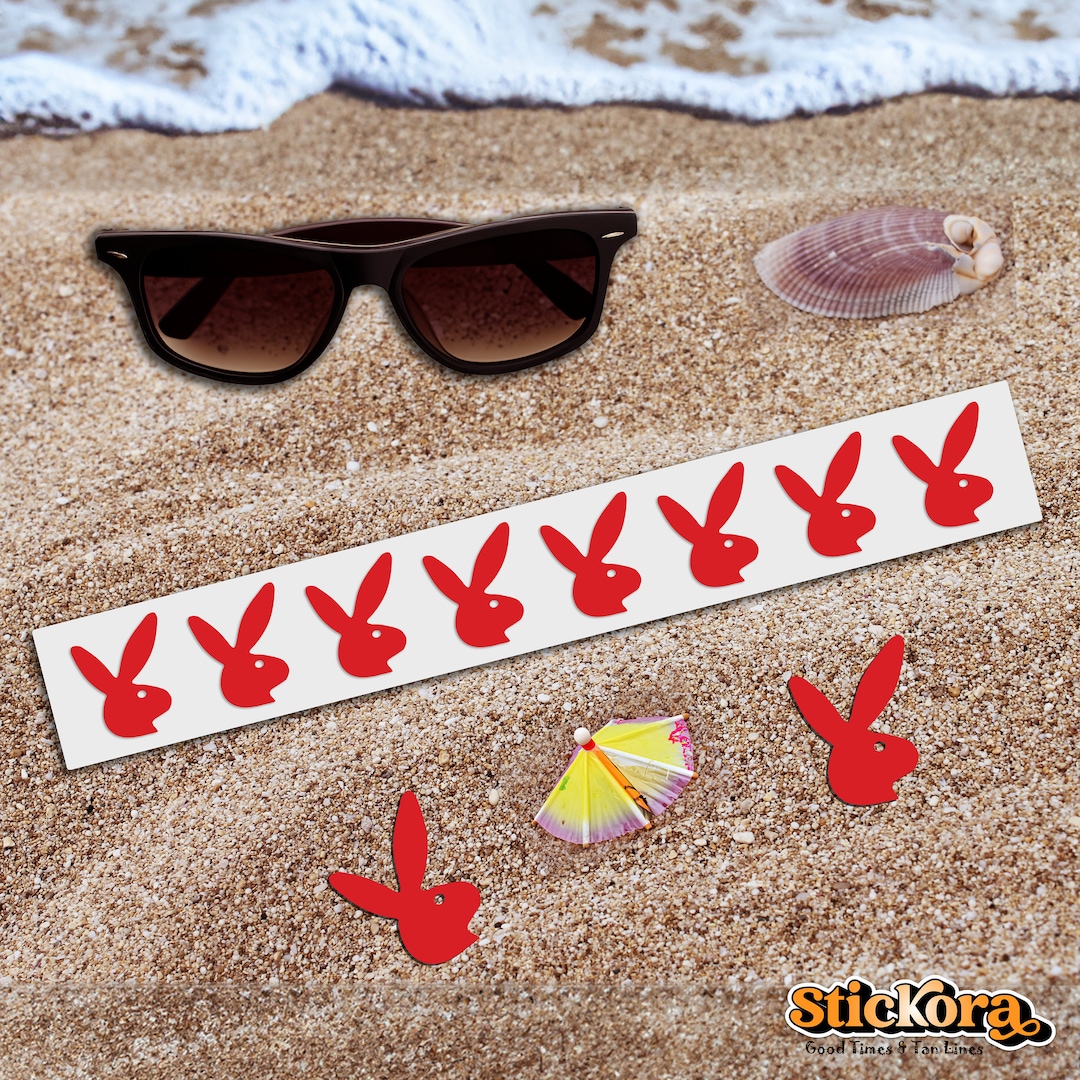 Bunny Tanning Stickers Facing Right, Quality Vinyl Spray Tanning, Tan ...
