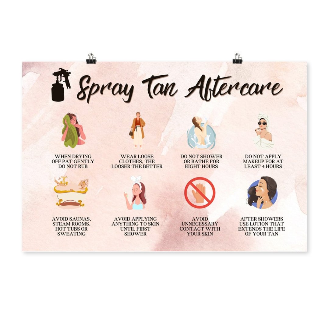 Wall Poster Spray Tan Aftercare Tips Horizontal Matte Poster - Etsy