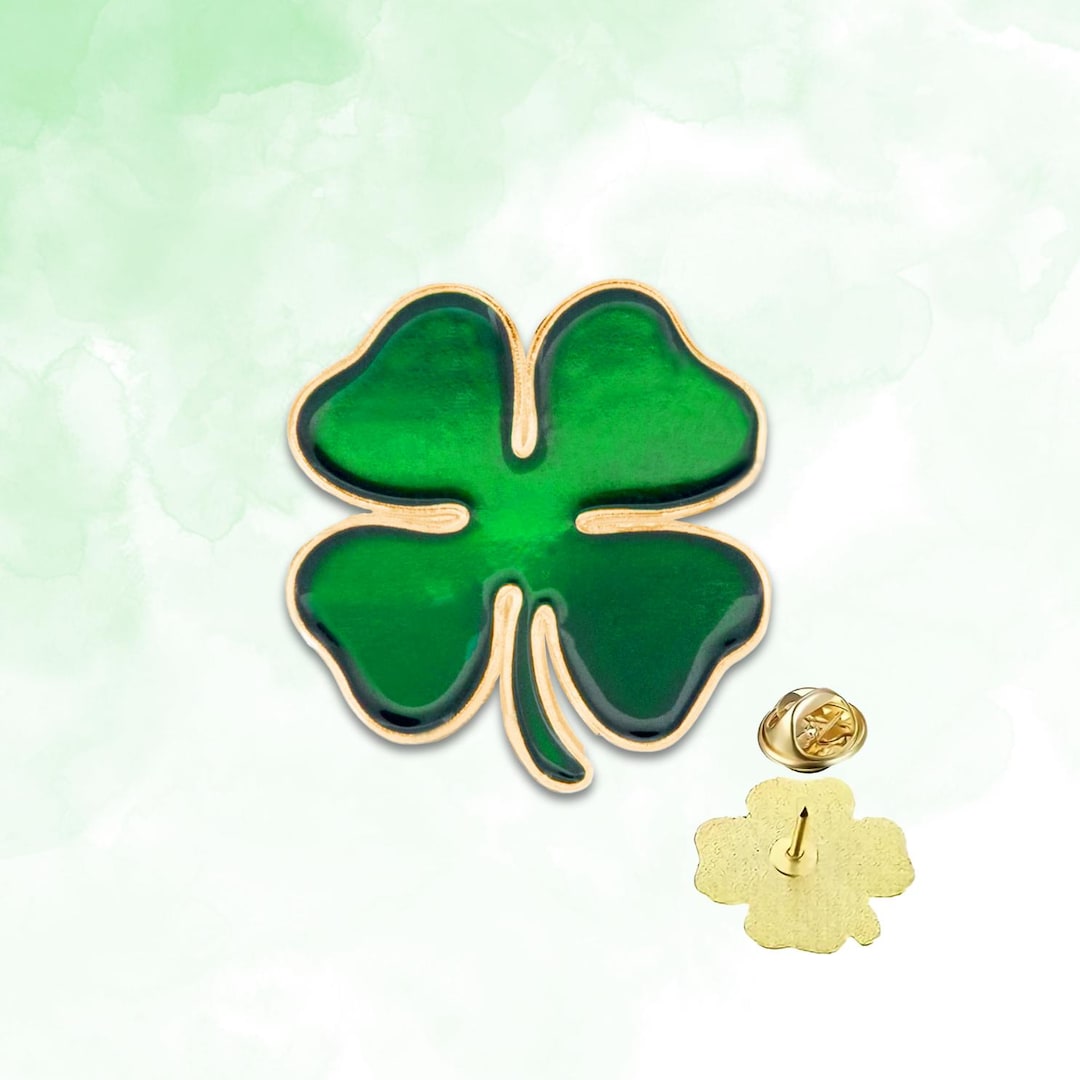 Emerald Green Four Leaf Clover Lapel Pin: St. Patrick's Day Luck - Etsy