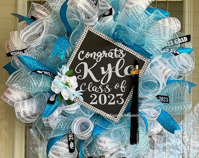 Customized Graduation Wreath, Class of 2024 Decorations, Senior Gifts ...