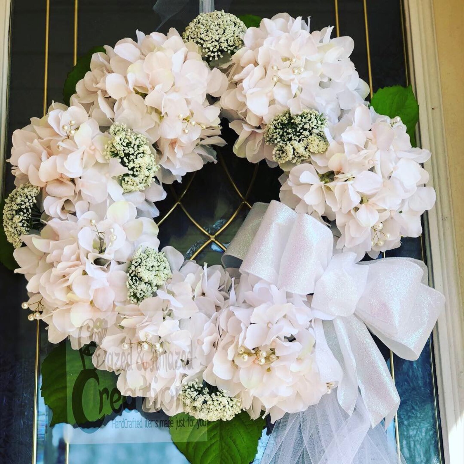 Beautiful White Hydrangea Bridal Wedding Wreath Bridal Shower - Etsy