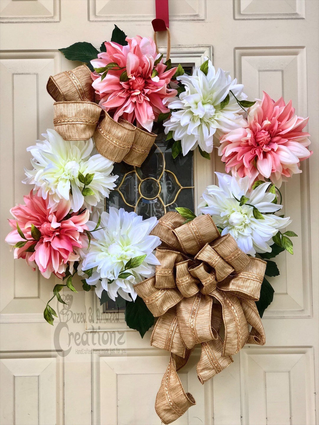 Square Shaped Floral Wreath With Large Bow Summer Wreath - Etsy