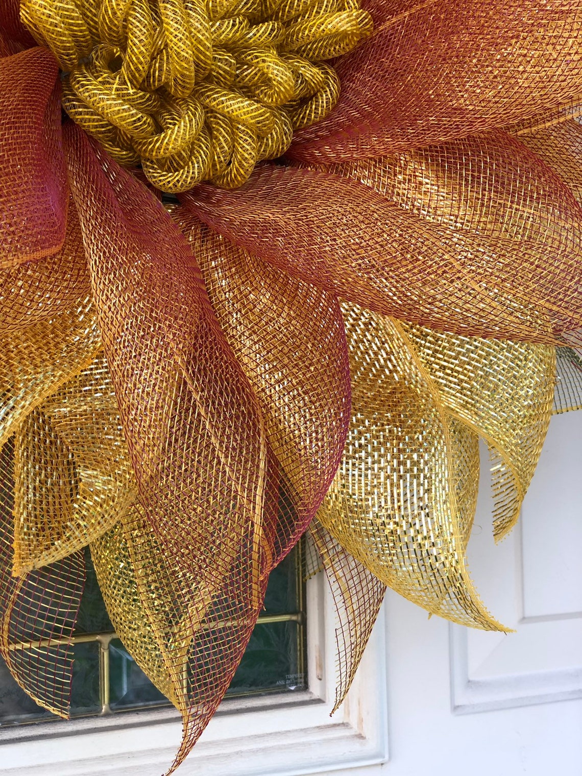 Beautiful Rust Color and Gold Flower Wreath Everyday Wreath | Etsy