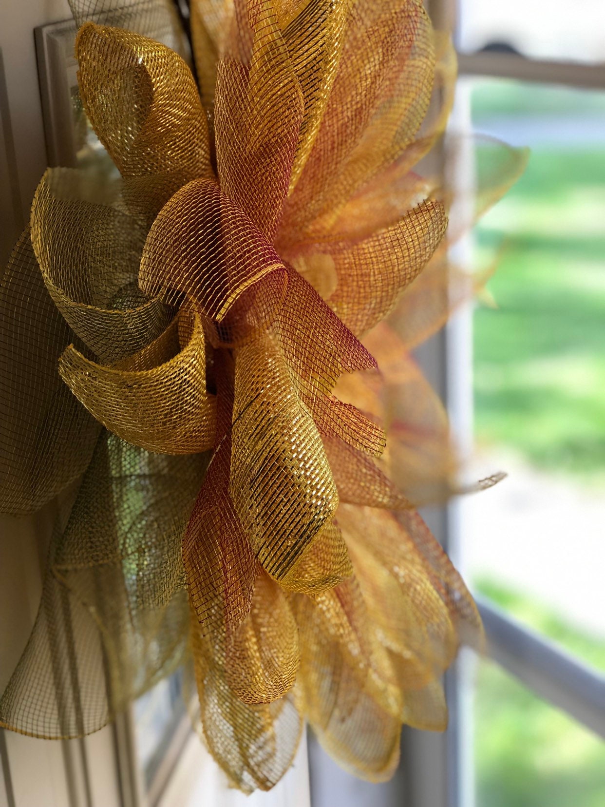 Beautiful rust color and gold flower wreath everyday wreath | Etsy