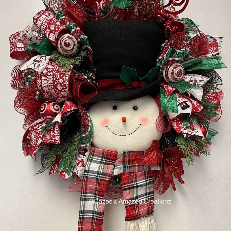Snowman Head Wreath - Etsy