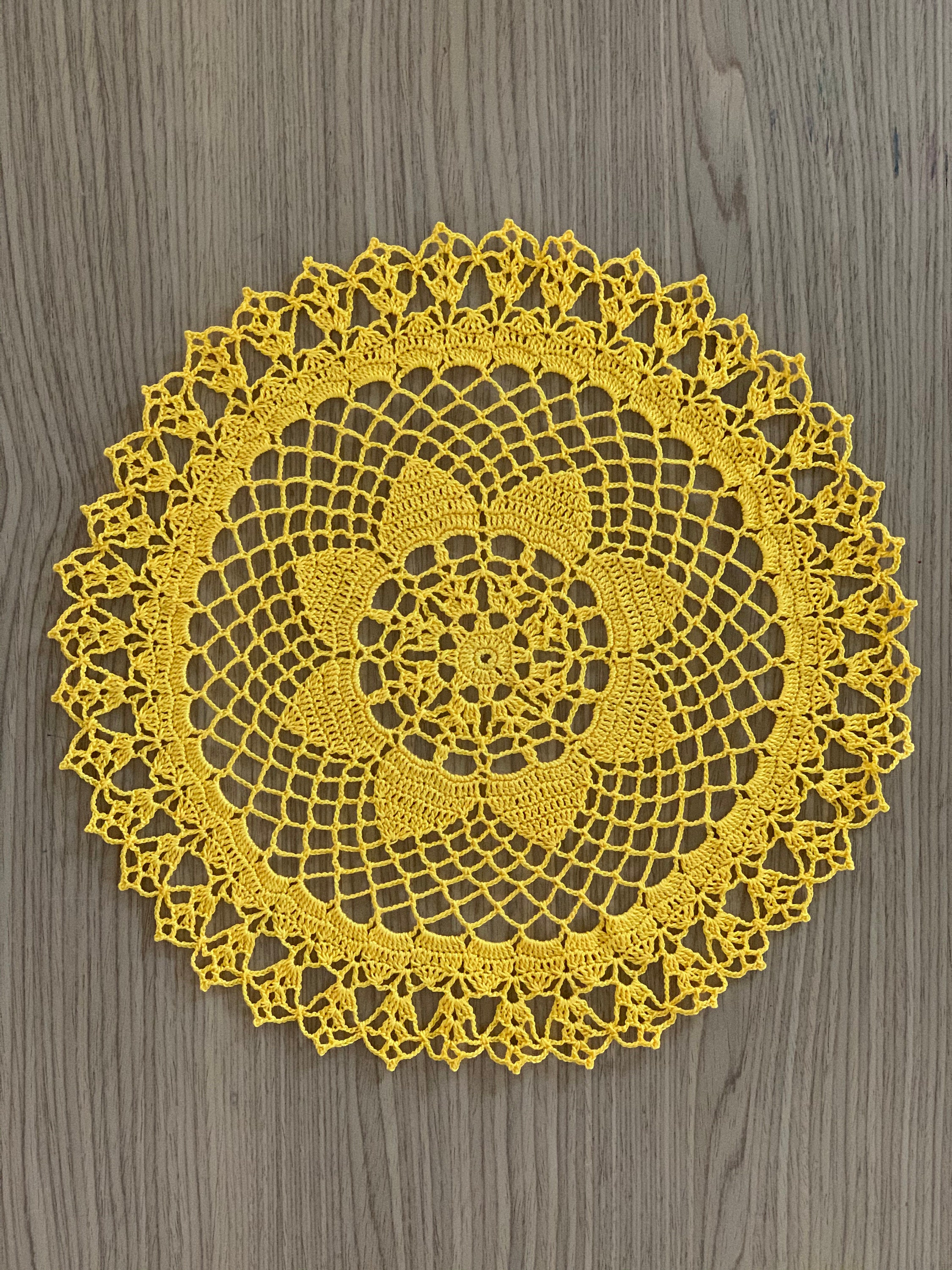 Crochet Doily Round Doily Yellow Doily Handmade Doily Easter Doily - Etsy
