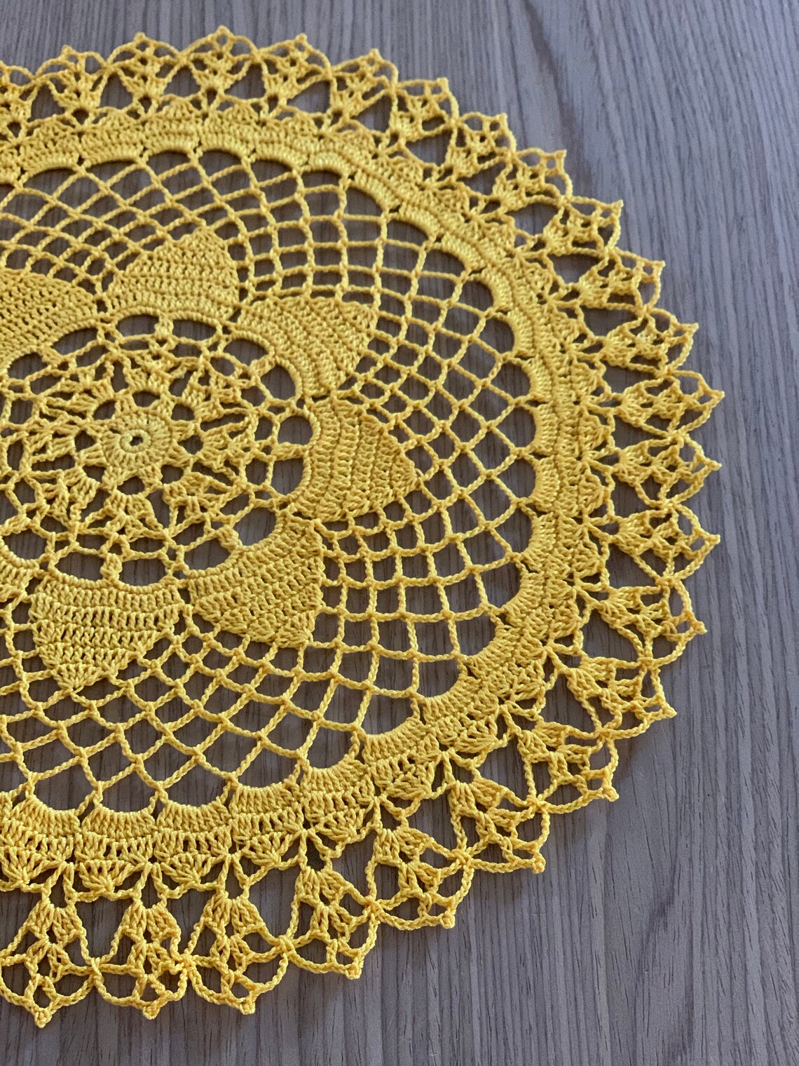 Crochet Doily Round Doily Yellow Doily Handmade Doily Easter Doily - Etsy