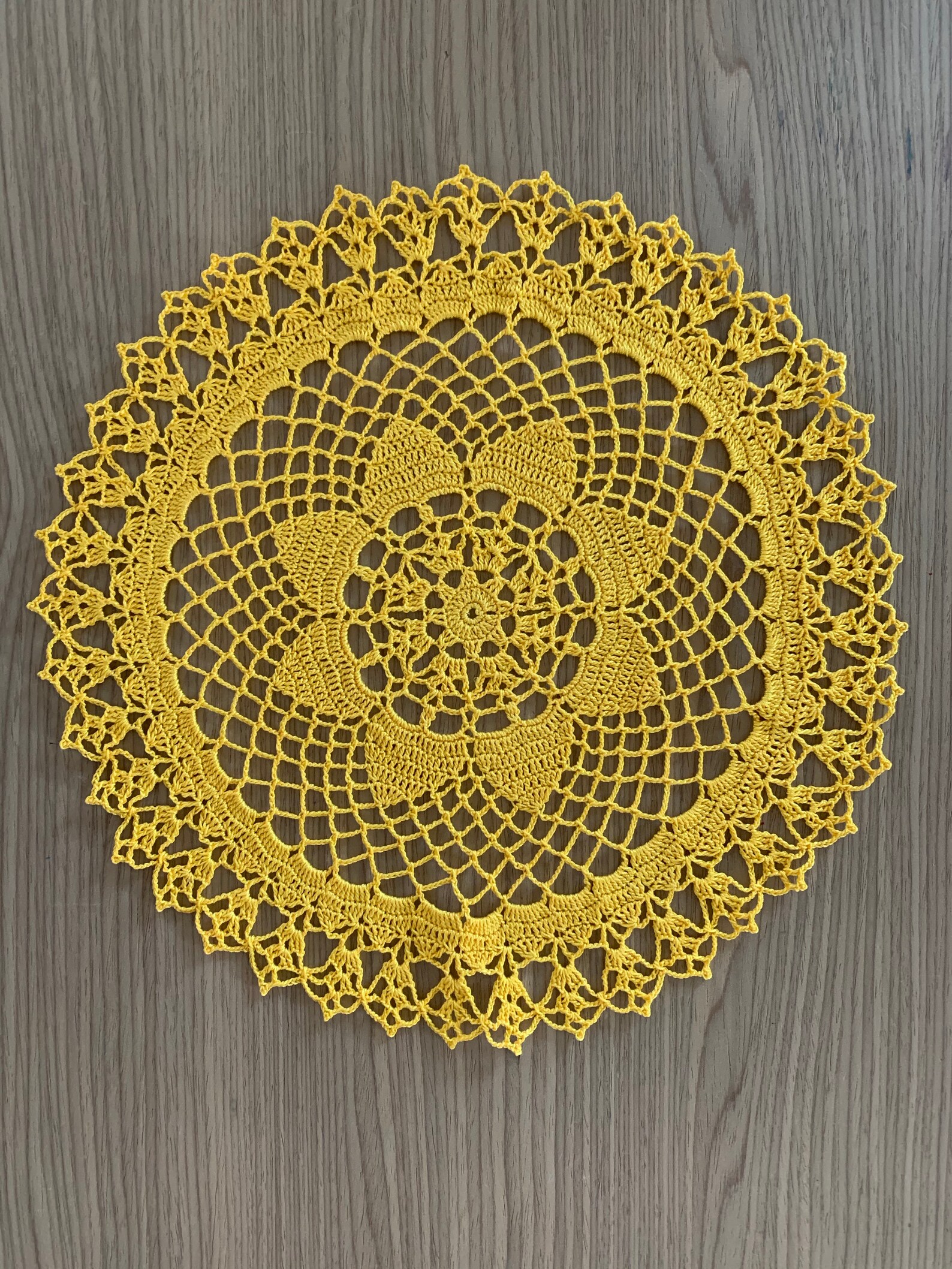 Crochet Doily Round Doily Yellow Doily Handmade Doily Easter Doily - Etsy