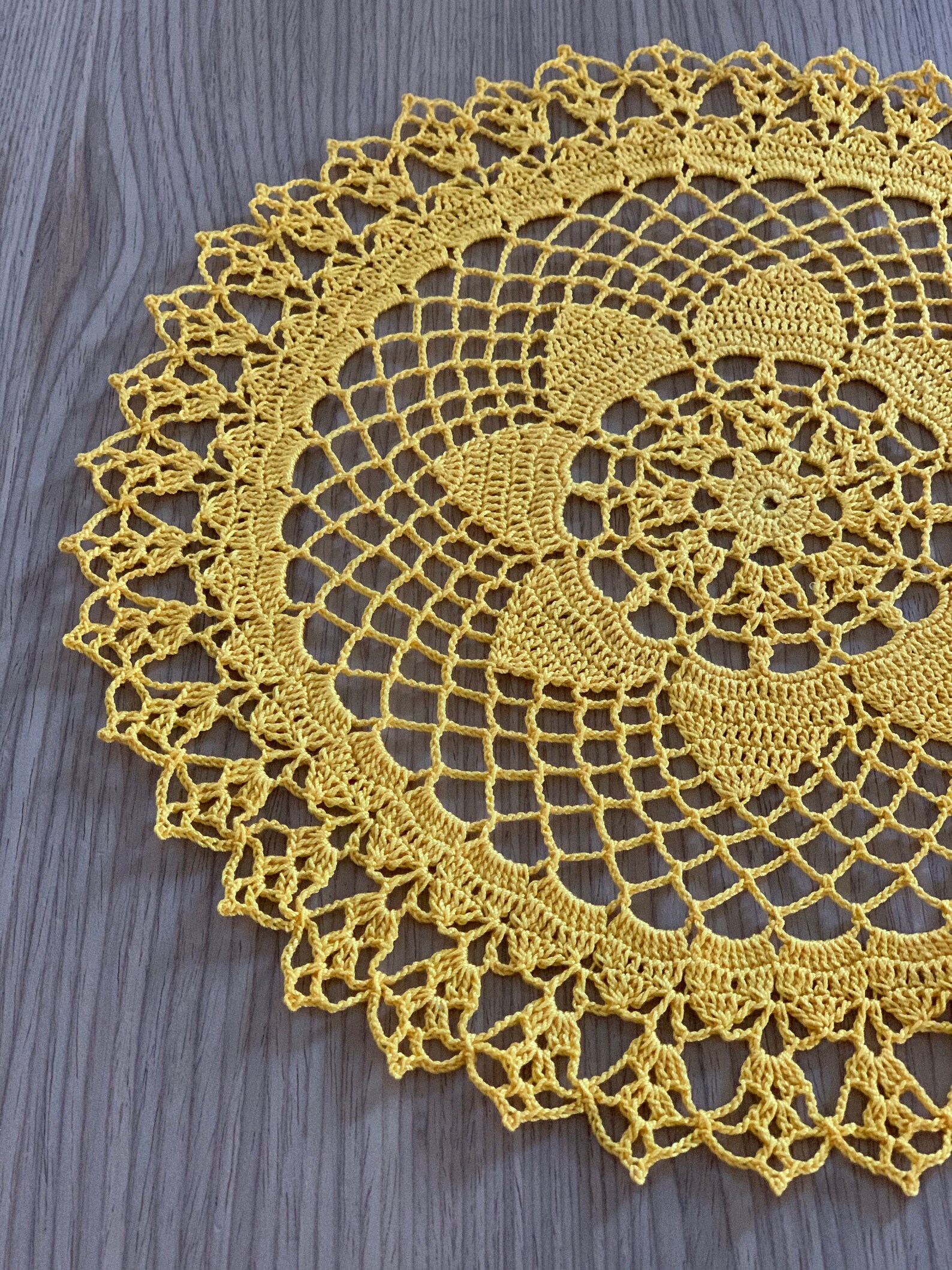 Crochet Doily Round Doily Yellow Doily Handmade Doily Easter Doily - Etsy