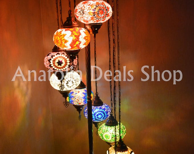 9 Mosaic Chandelier, Turkish Chandelier, Turkish Lighting, Ottoman ...