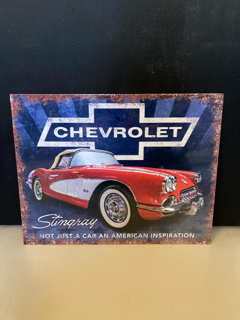 Chevrolet Sting Ray Corvette Vintage Reproduction Metal Sign - Etsy