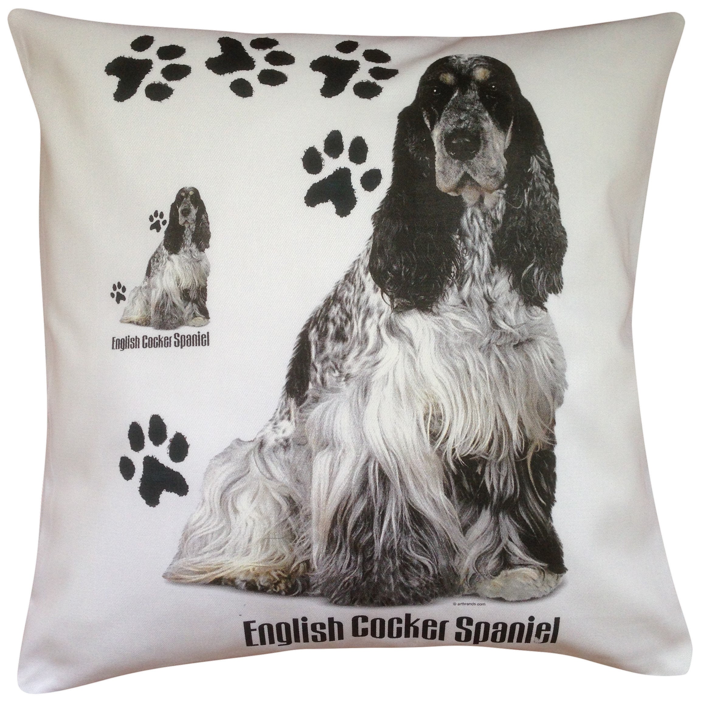 Cocker Spaniel Pawprints Algodón Cojín Cubierta Crema o - Etsy España
