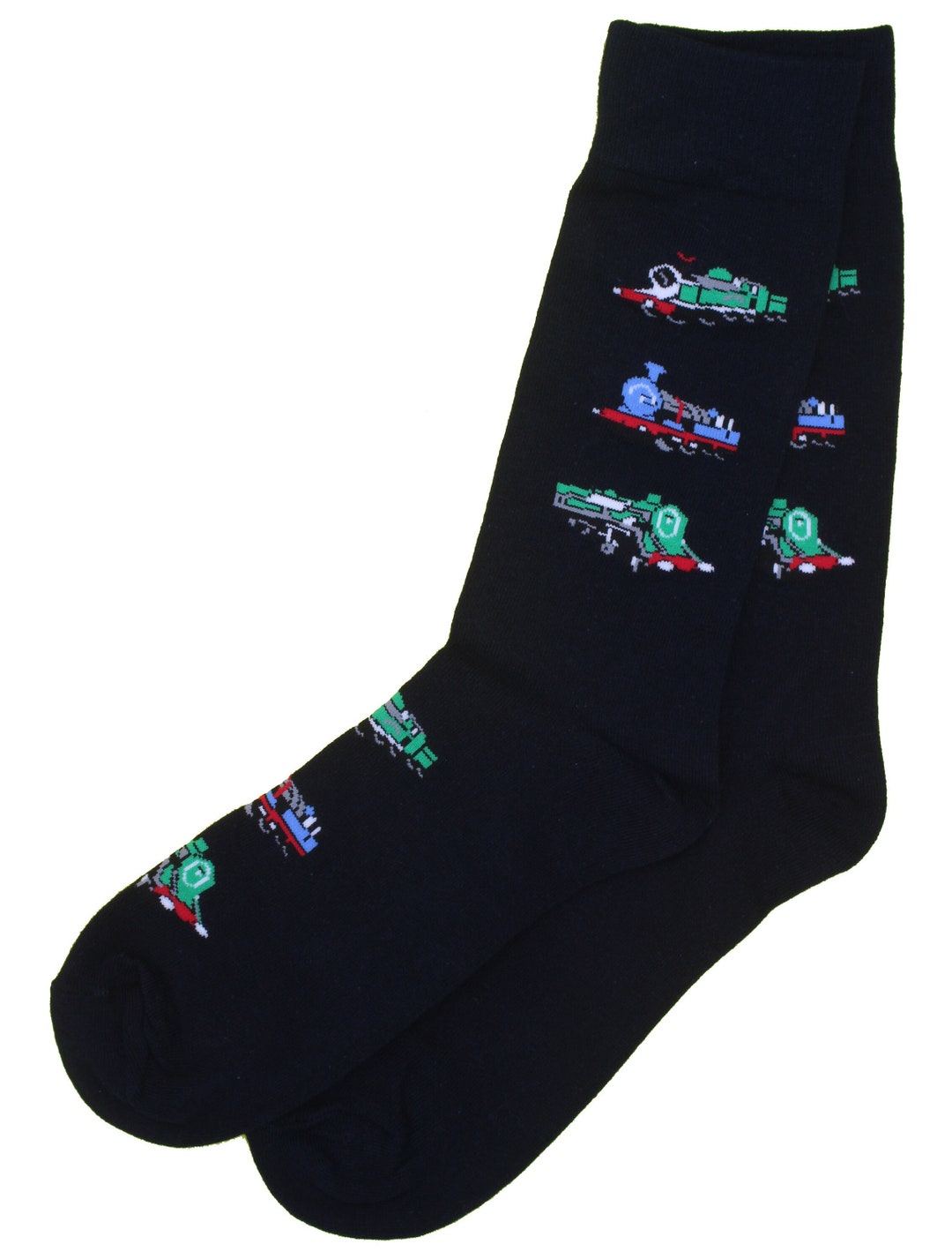 Nostalgic British Steam Trains Themed Mid Calf Socks Design Unisex ...