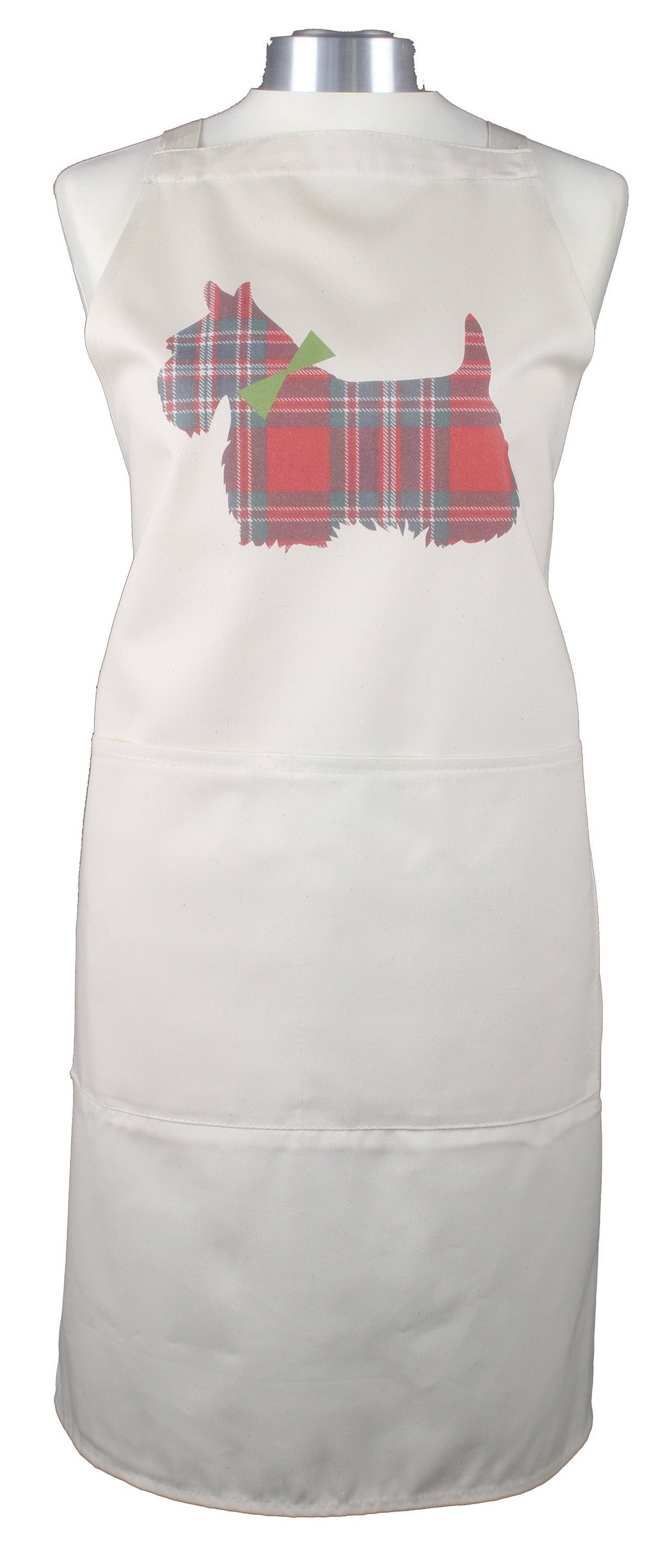 Scottish Terrier Scottie Tartan Natural Cotton Apron Double - Etsy