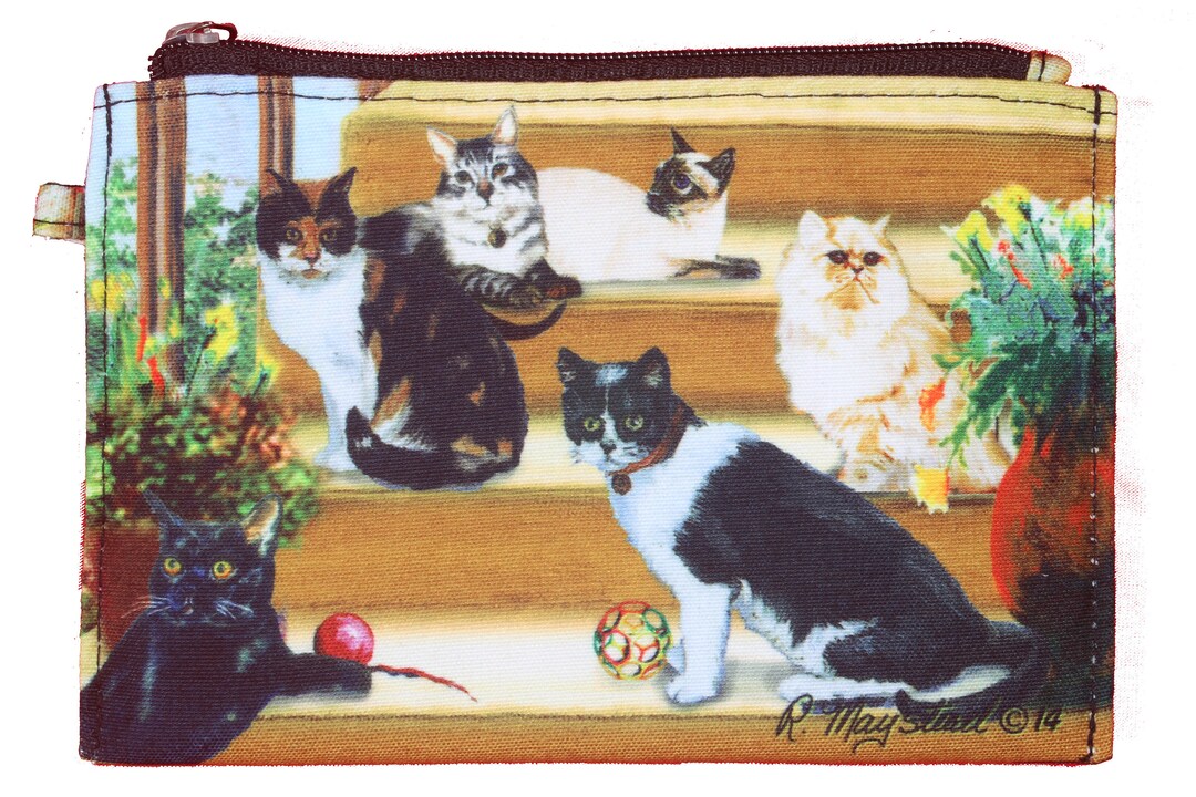 Cat Black Maine Coon Tabby Etc Zipper Lined Purse Pouch Design by the ...