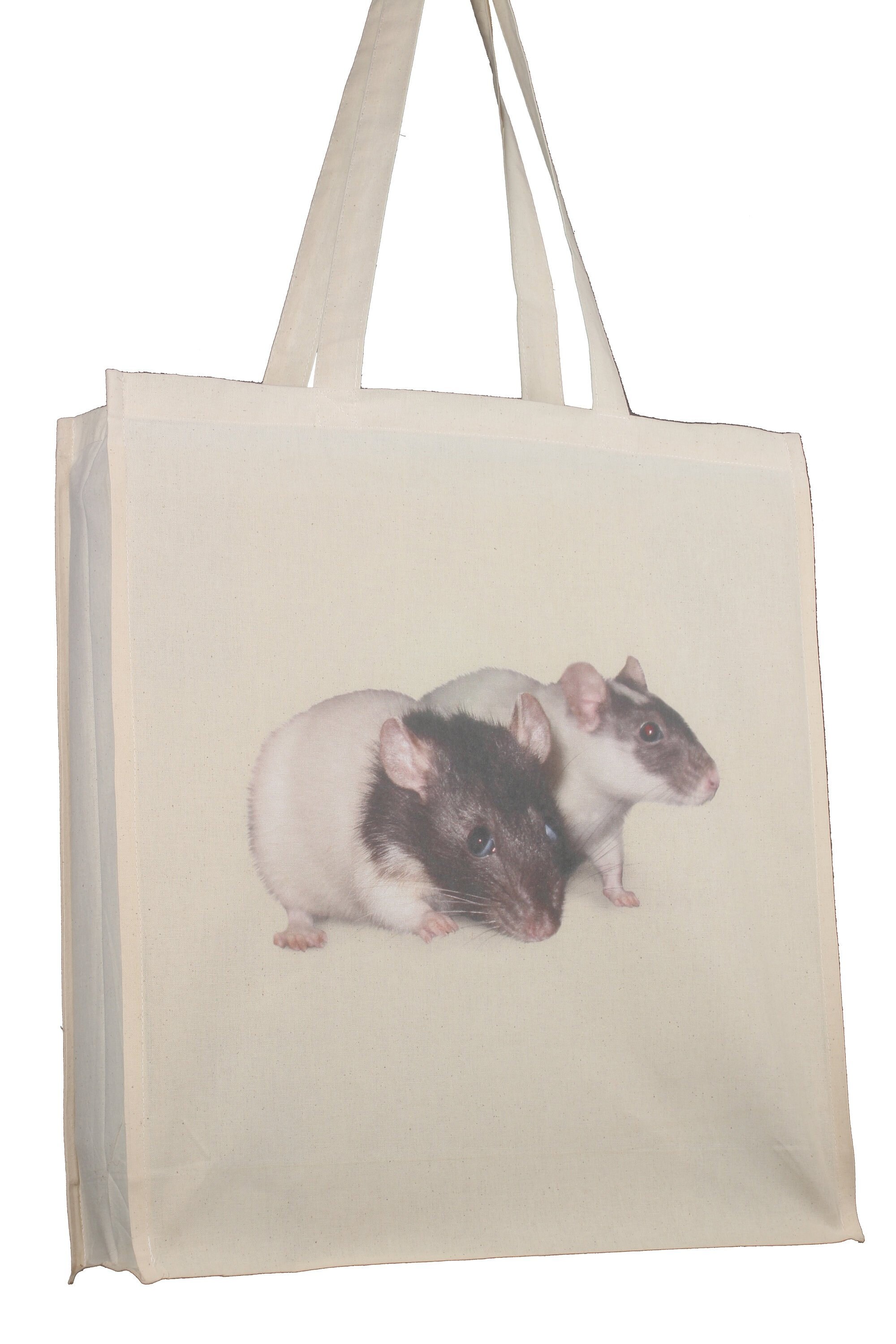 Rat Small Rodent Pet Design Cotton Shopping Tote Bag With Gusset and ...