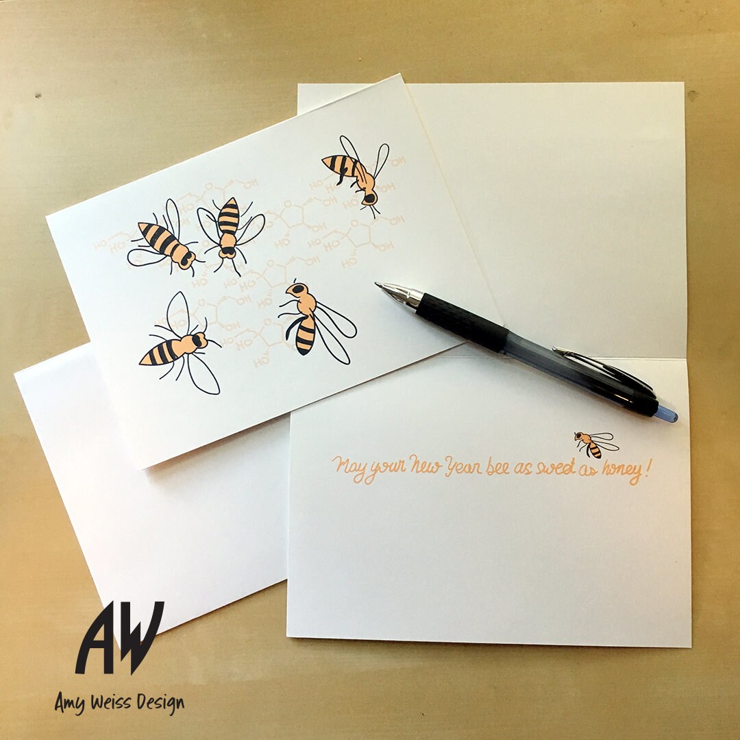 Honey Bee Rosh Hashanah Card - Etsy