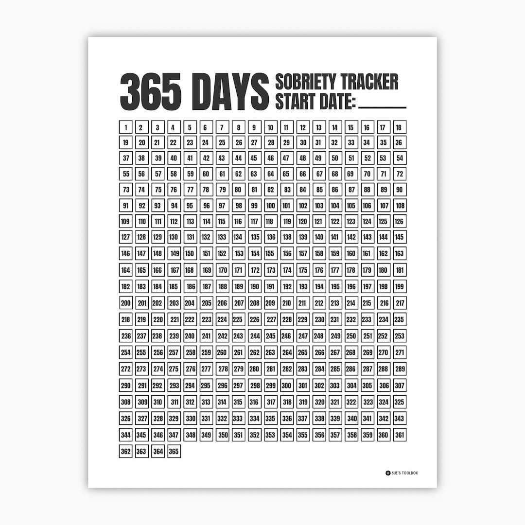 365 Days Sobriety Tracker Mental Health Addiction Sober - Etsy