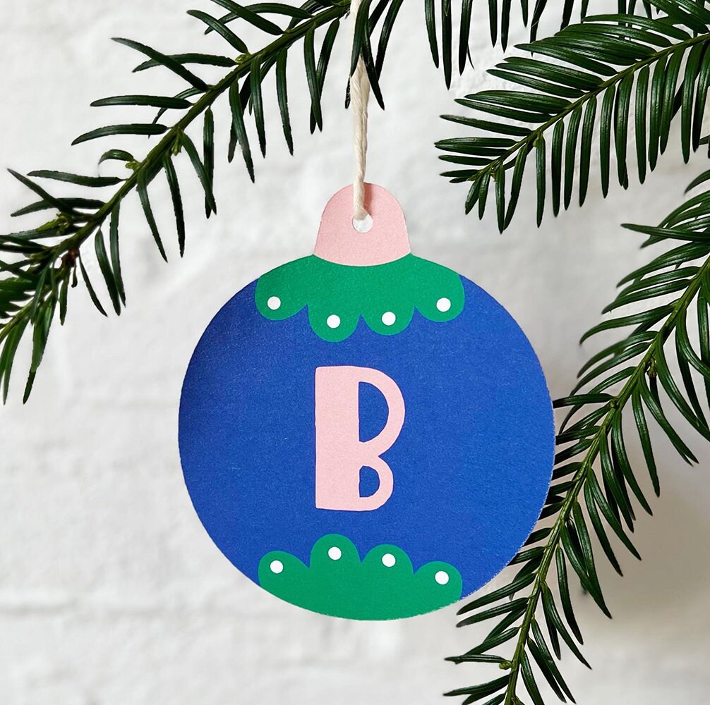 Alphabet Christmas Baubles | Colorful Paper Ornament | Winter Floral ...