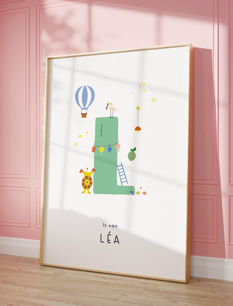 Alphabet Letter Name Poster | Personalized First Name Print | Cheeky ...